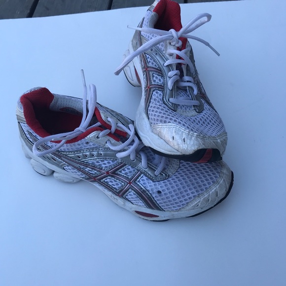 Asics | Shoes | White And Red Asics | Poshmark